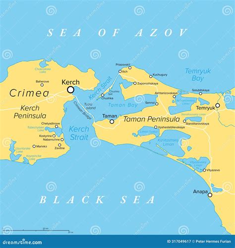Black Sea And Sea Of Azov Region Political Map Vector Illustration