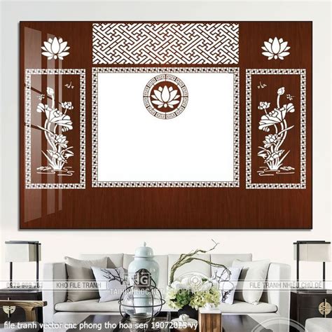 File Tranh Vector Cnc Phong Tho Hoa Sen Vy