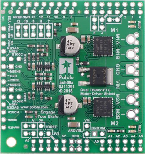 doppio scudo driver motore tb9051ftg per arduino opencircuit