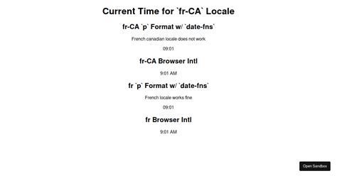 Date Fns Fr Ca Demo Codesandbox