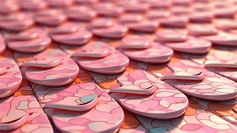 illustrated 3d patterned flip flops on a soft pink pastel powerpoint