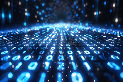 Binary Code Background For Data Science And Technology Concept Abstract Digital Matrix With
