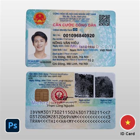 Editable Vietnam Id Card Psd Template Mehrzhub