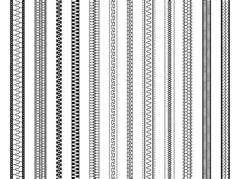 Premium Vector Zipper Seamless Set Different Zippers Brush Elements