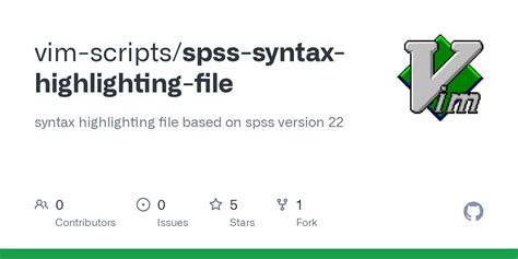 Packages Vim Scripts Spss Syntax Highlighting File GitHub