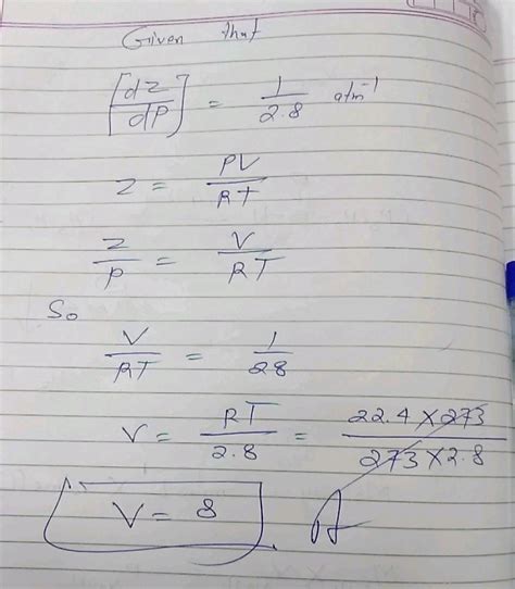 The Graph Of Compressibility Factor Z Vs P For One Mole Of A Real Gas