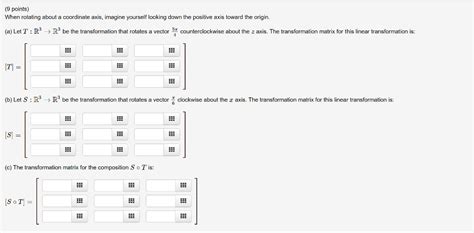Solved Points When Rotating About A Coordinate Axis Chegg