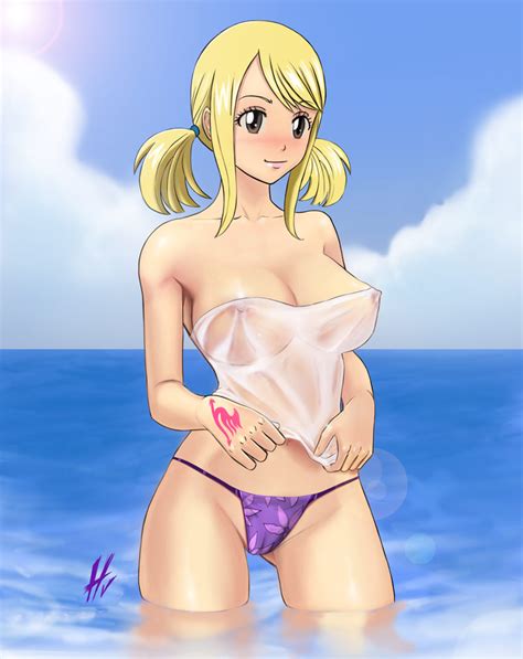 Rule 34 Blonde Hair Blush Breasts Brown Eyes Fairy Tail Female Female