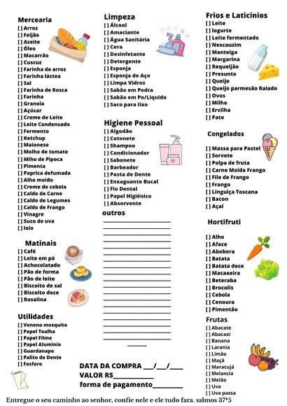 lista de compras em tamanho a4 em pdf elo7 produtos especiais