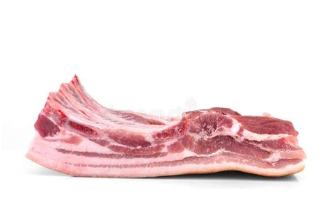 Raw Pork Belly Isolated On White Background Stock Photo Image Of Background Butcher