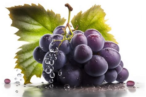 Fruta De Uva Fresca Con Un Toque De Salpicadura Foto Premium