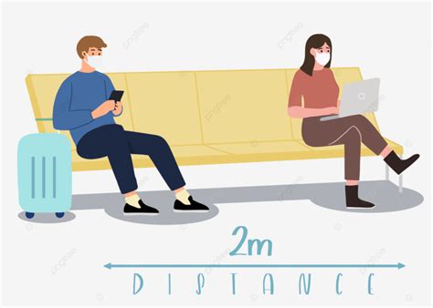 사회적 거리 그림 스타일 안전 거리 사회적 거리두기 일러스트 스타일 거리 Png 일러스트 및 Psd 이미지 무료 다운로드