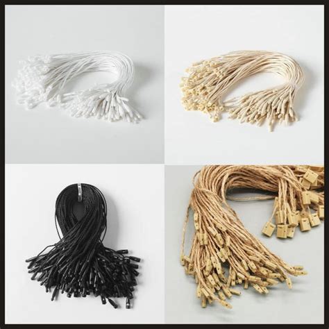 1000 Cotton Hang Tag Strings Rope Fasteners Snap Cord Cord Clasp