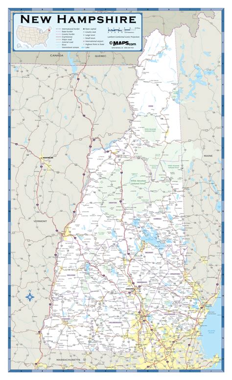 New Hampshire Highway Wall Map Mad Maps