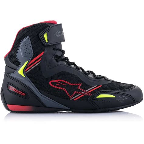 Alpinestars Faster 3 Rideknit Shoes Motorcycle Shoes Fluo Yellow Red