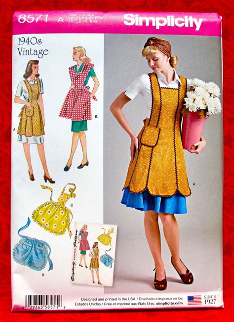 Simplicity Sewing Pattern 8571 Aprons Pinafore Bibbed Half Etsy