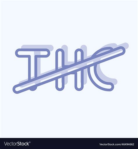 Icon Zero Thc Related To Cbd Oil Symbol Simple Vector Image