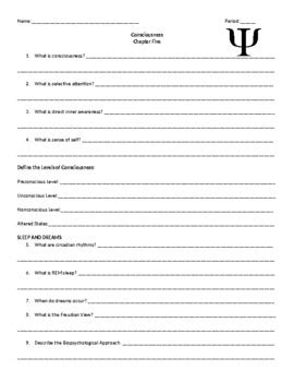 Psychology Principles In Practice Holt Chapter 5 Consciousness TPT