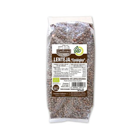 Lenteja Pardina Ecológica Legumbres Guillermo 500 G 500 G