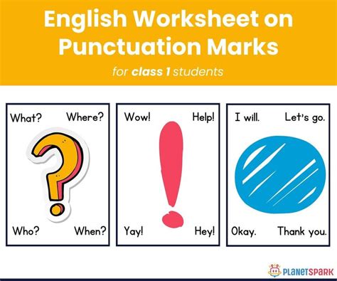 Class 1 Grammar Practice Punctuation Worksheet Planetspark