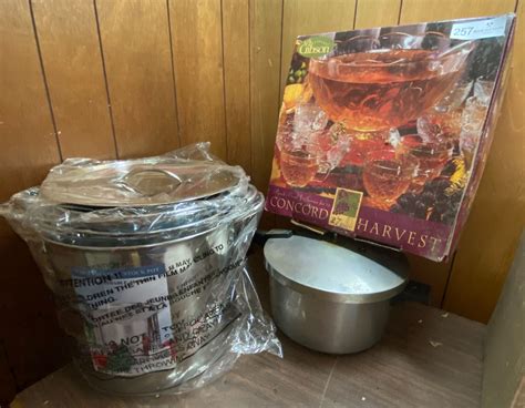 Antique Punch Bowl Stainless Steel Stock Pots And More Beck Auctions Inc