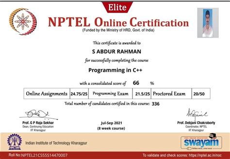 Abdur Rahman S On Linkedin Nptel Cprogramming Programming