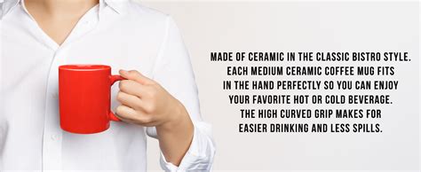 Ceramic Coffee Mugs 11 Oz Classic And Durable For Everyday Use