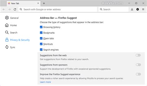 How To Disable Firefox Suggest Sponsored Ads In The Address Bar AskVG
