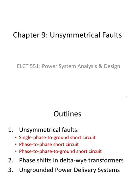 Chapter9 Unsymmetrical Faults Electricity Electromagnetism