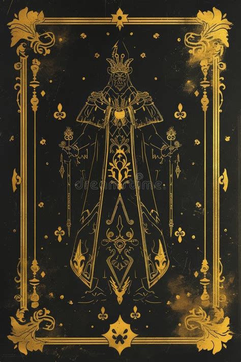 Tarot Card Design Black And Gold Colours Astrology Concept Stock Image Image Of Mystical