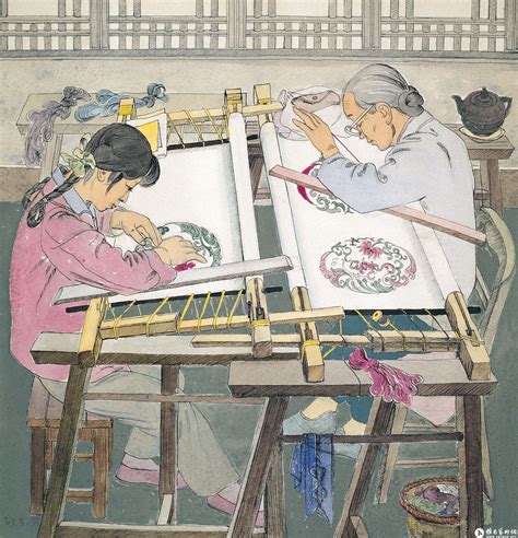 剌绣老小 创作稿 黑白画 速写 袁运甫作品展 袁运甫在线作品 袁运甫纪念网站 雅昌艺术家网