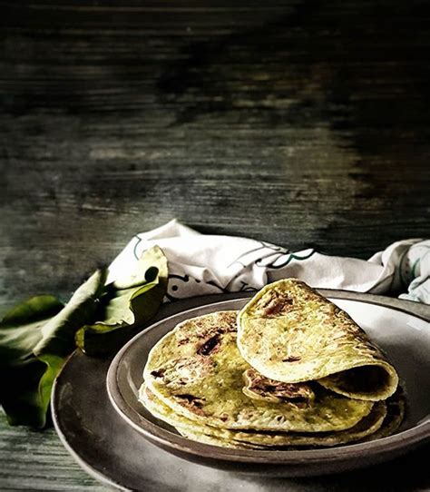 Dasheen Taro Leaf Or Spinach Roti Wrap Gluten Free And Vegan