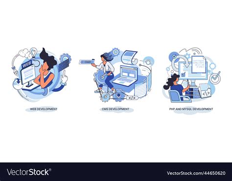 website architecture concepts web development vector image