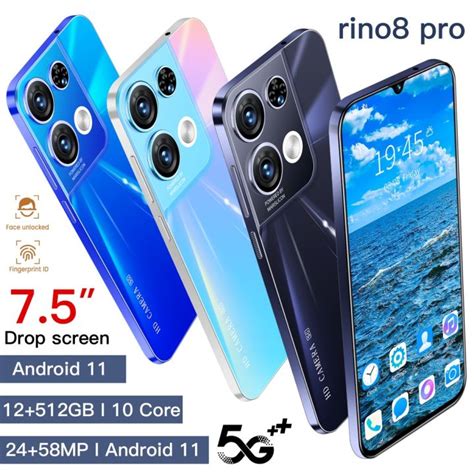 【NEW】 Rino8Pro 5G Smartphone 7.5inch HD Full Screen 12GB+512GB Memory ...