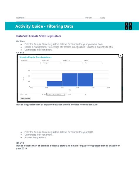Lesson 3 Activity Guide Filtering Data Name S
