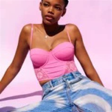 Glassons Tops Glassons Pink Lace Up Corset Top Poshmark