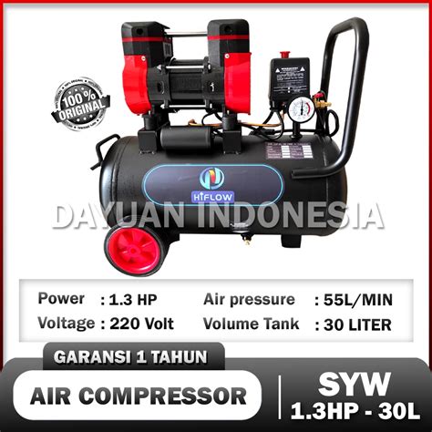 Jual Mesin Kompresor Angin Oil Free Air Compressor 1 3 Hp 30 Liter 220V