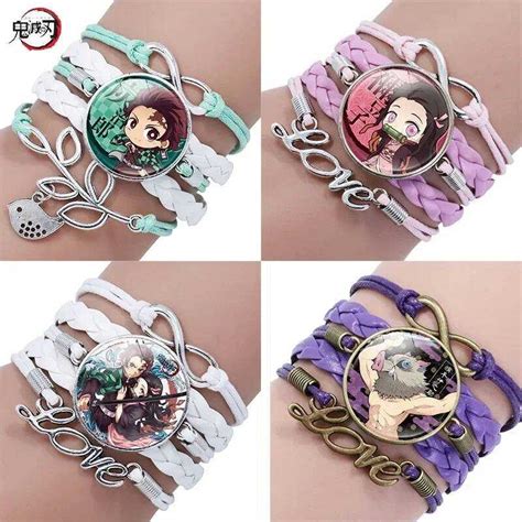 Demon Slayer Braided Anime Bracelet Cosplay Prop Kamado Tanjirou Nezuko