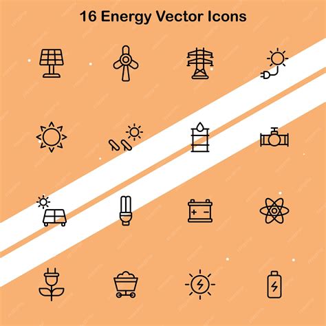 Premium Vector Set Of 16 Energy Vector Icons Representing Various