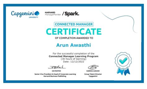 Arun Awasthi On Linkedin Glad To Have Completed The Connected Manager
