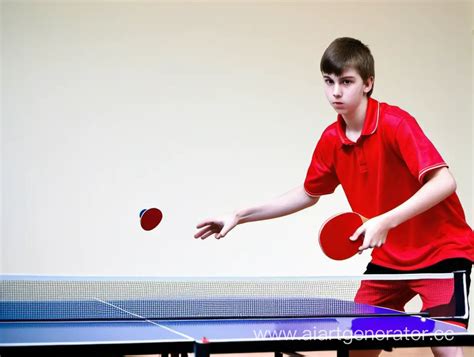 Teenager Engages In Dynamic Table Tennis Match Ai Art Generator