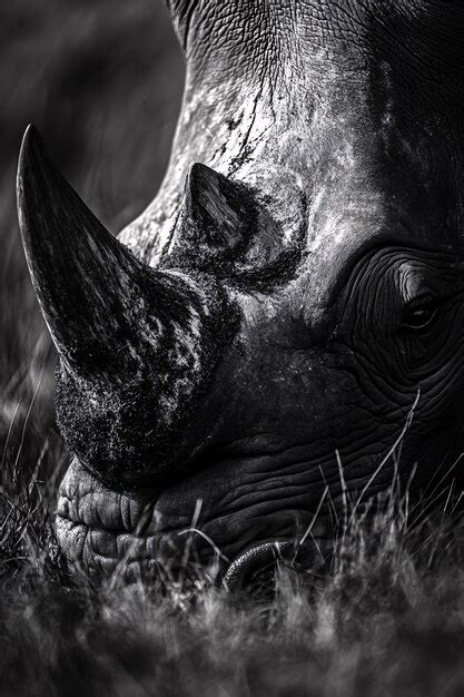 Vue du rhinocéros monochrome Image générée à base dIA