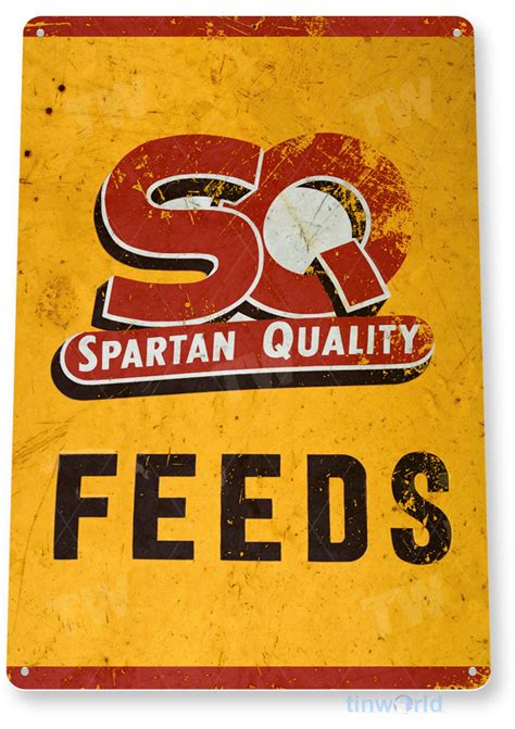 Spartan Feeds Sign C836 Tinworld Farmhouse Signs