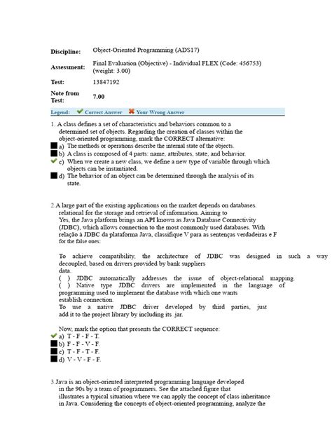 Object Oriented Programming Final Assessment Objective Pdf Method Computer Programming