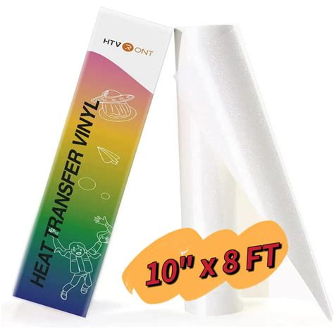 Htvront Rainbow White Glitter Heat Transfer Vinyl Roll 10 X 8 Ft