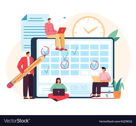 Students or employees adding events deadlines Vector Image