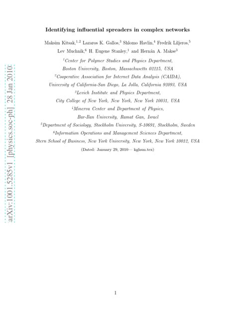 Identifying Influential Spreaders In Complex Networks Pdf Infection