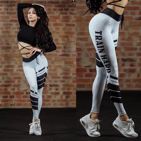 Midwaist Sexy Womens Sports Leggings Print Honeycomb Bodycon Fitness