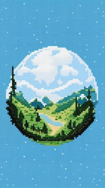 Premium Vector Pixelated Floating Island Landscape