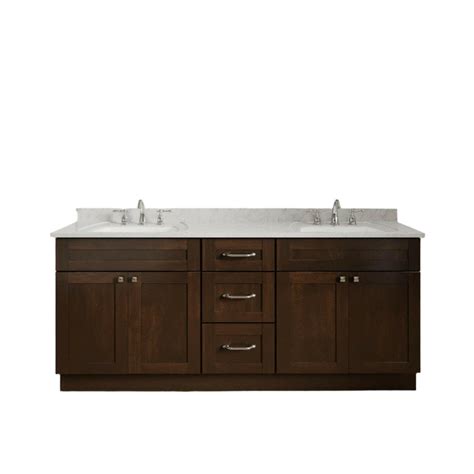 72 Inch Espresso Shaker Double Sink Bathroom Vanity With Drawers The